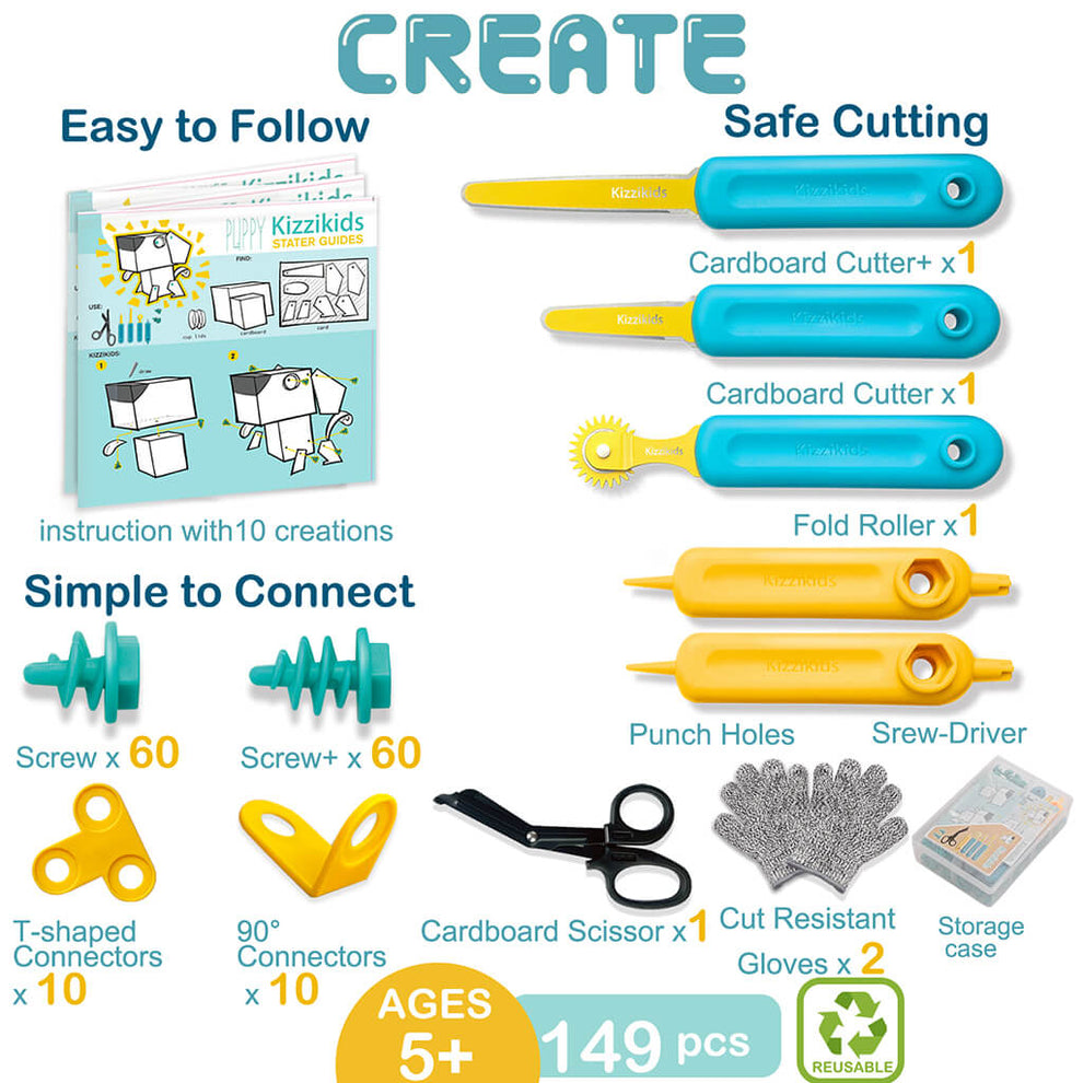 Cardboard construction tools for kids – Kizzikids
